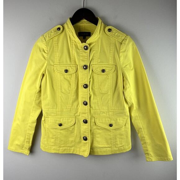 Talbots | Jackets & Coats | Talbots Jacket Women 4 Yellow Stretch Denim ...
